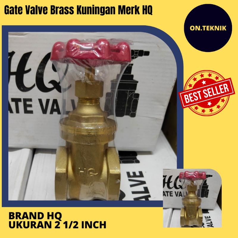 Jual Gate Valve Brass Kuningan Merk HQ ukuran 2 1/2 inch | Shopee Indonesia