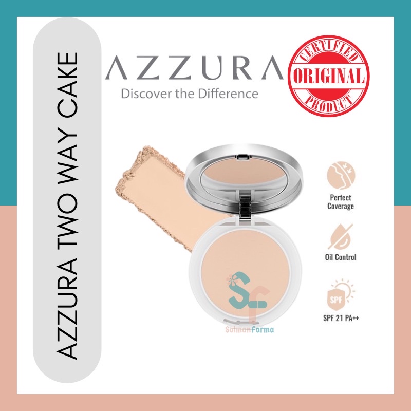 Jual AZZURA Two Way Cake Bedak Foundation | Shopee Indonesia