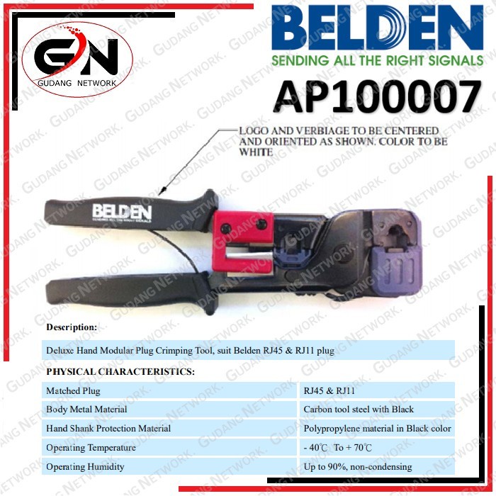 Jual Belden CAT6 Crimping Tool Modular Plug RJ45 RJ11 ORIGINAL | Shopee ...