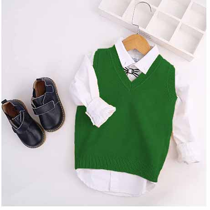 Jual RICH Rompi Rajut Anak Knit Vest Anak Rompi Sekolah Seragam - Hijau ...