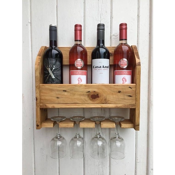 Jual Rak Wine Organizer, Rak Minuman Kapasitas 4 Botol Dan 4 Gelas ...