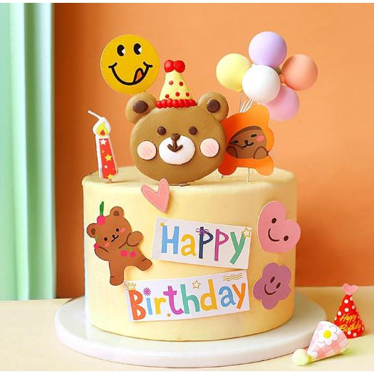 Jual Topper Korean Cake bear beruang hiasan kue ultah ulang tahun ...
