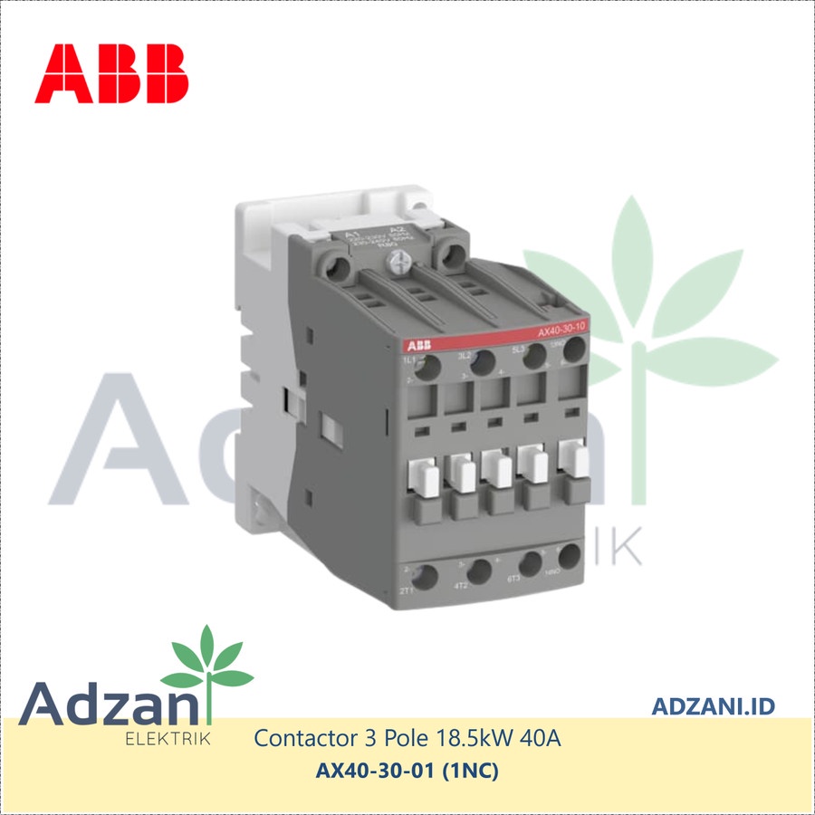 Jual ABB Contactor 18.5kW AX40-30 220VAC Kontaktor 1SBL321074R80 1NC ...