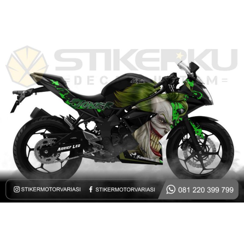 Jual decal ninja mono full body/ decal ninja 250 mono/ sticker ninja ...