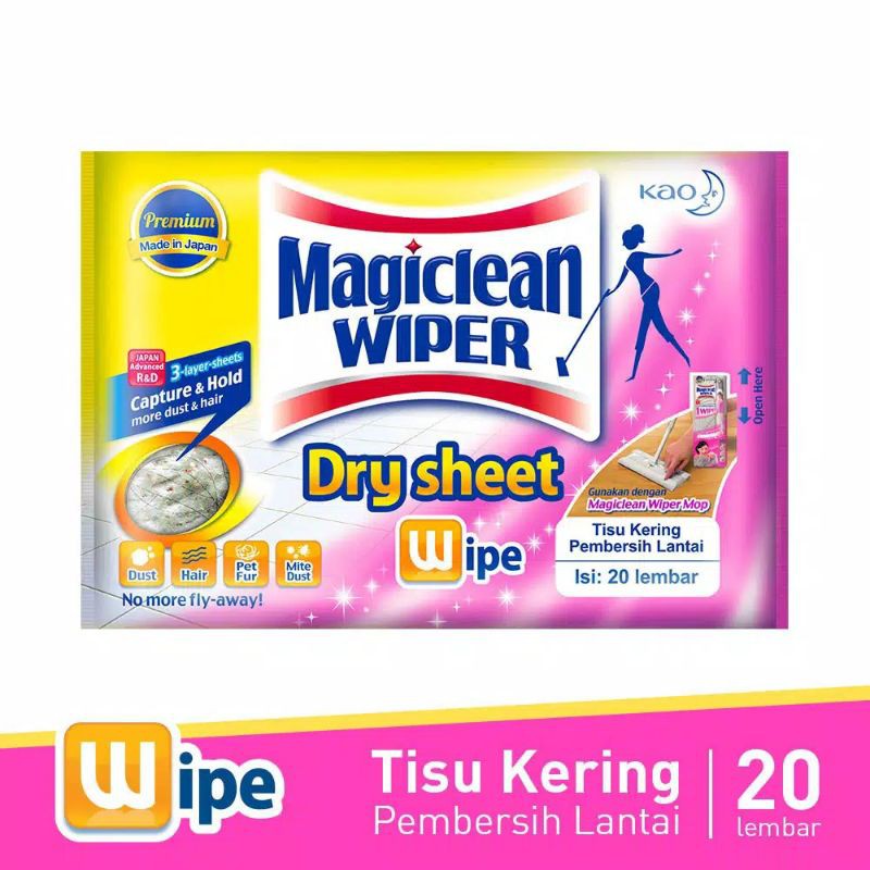 Jual MAGICLEAN Wiper Dry Sheet 20 Magic Clean Alat Sapu Pel Mop Magic ...