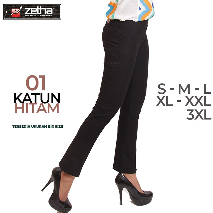 Jual Celana legging zetha warna hitam katun untuk wanita cocok untuk ...