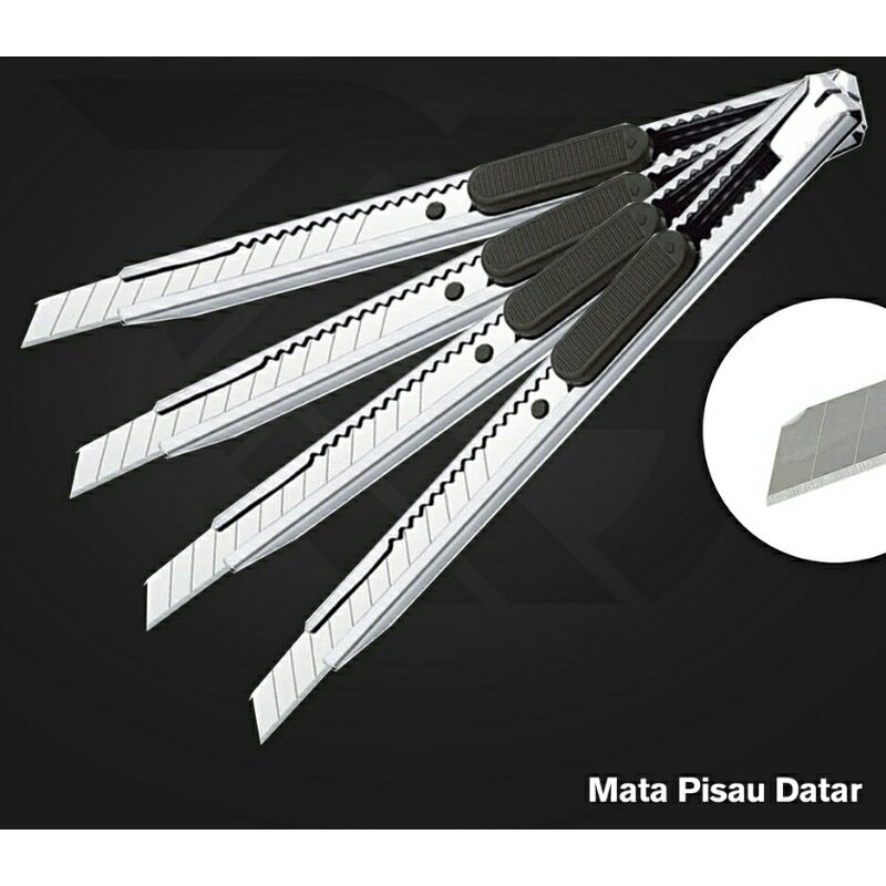 Jual pisau cutter besi mini 12.5cm / pisau cutter stainless / cutter ...