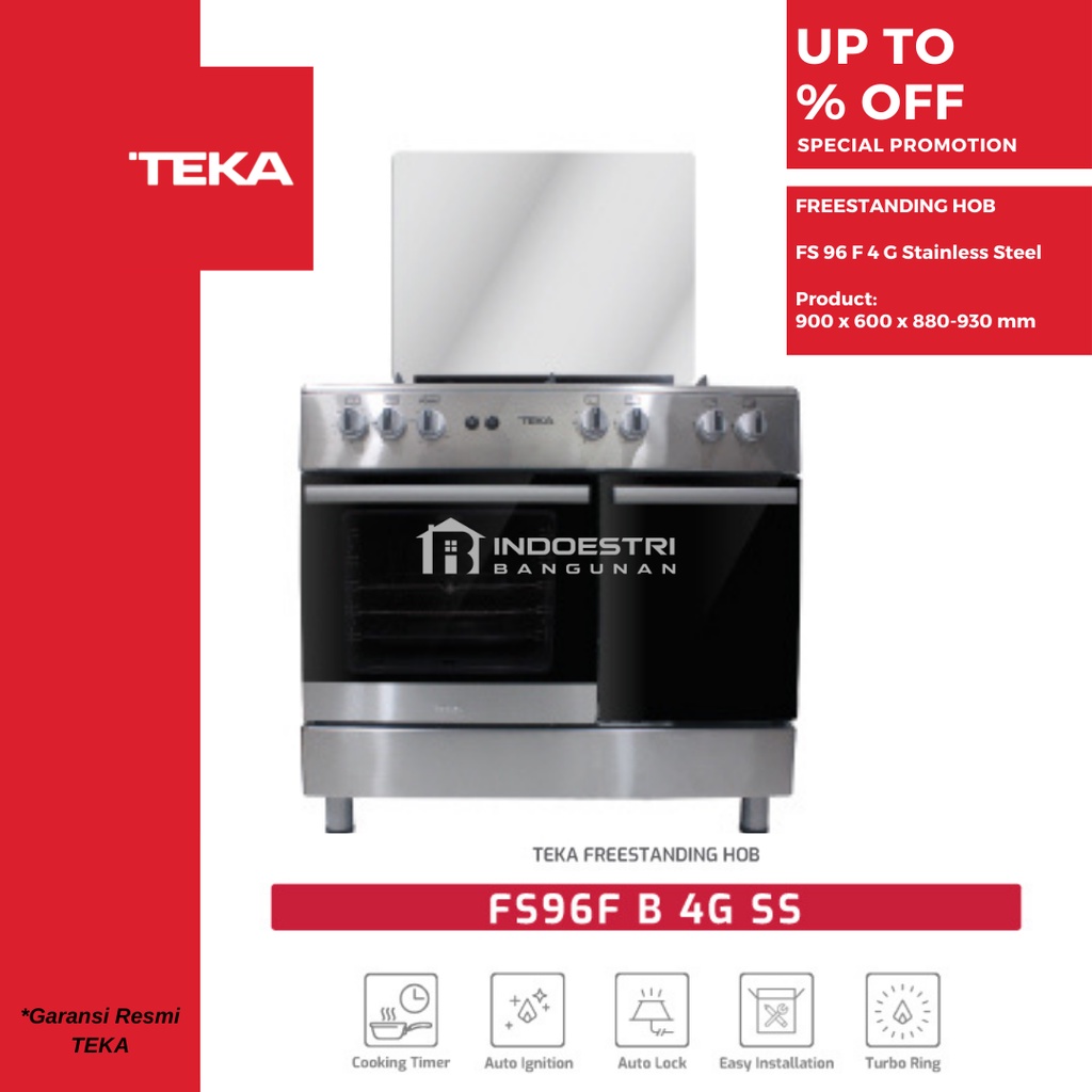 Jual Kompor Freestanding TEKA FS96F B 4G SS / Freestanding Cooker TEKA ...