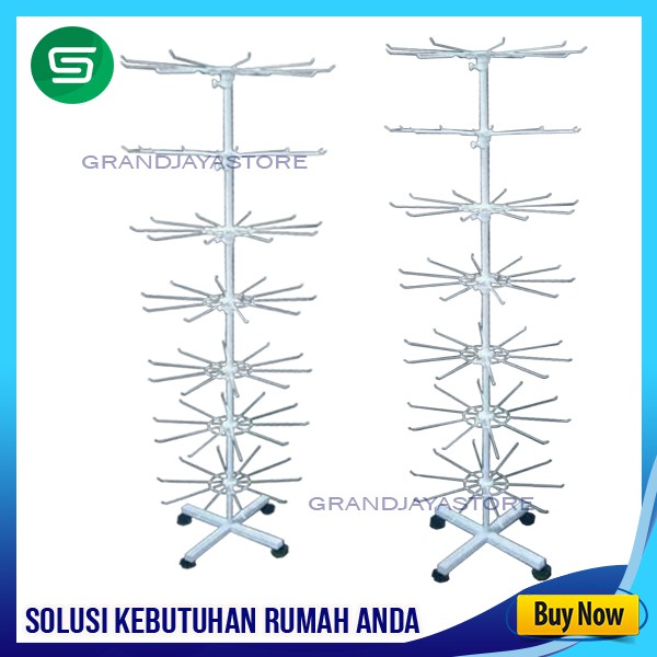 Jual Rak Aksesoris Rak Display Putar Matahari 7 Susun Bahan Besi Tebal ...
