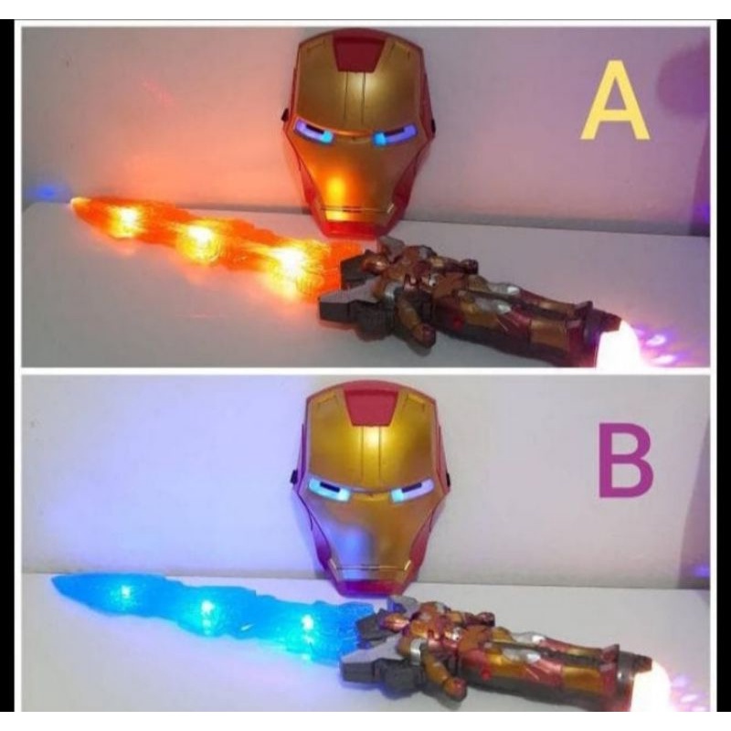 Jual MAINAN TOPENG dan PEDANG IRON MAN 1 SET - LAMPU LED dan SUARA ...