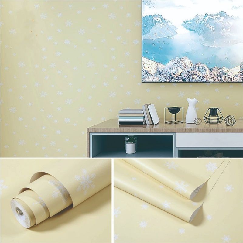 Jual Wallpaper Dinding Krem Bunga Salju Putih Mewah Elegan Modern ...