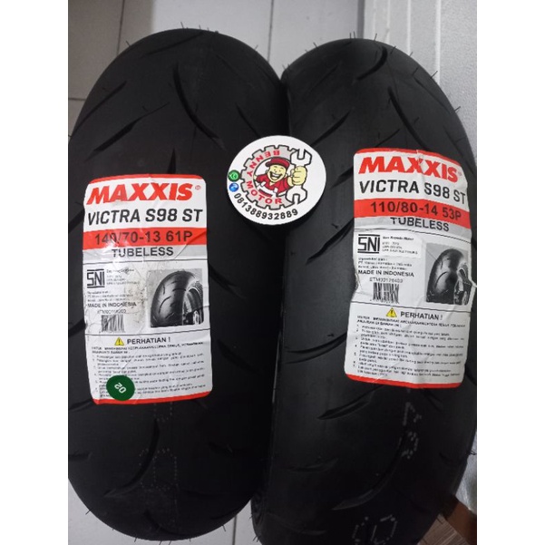 Jual (PAKET 2 BAN ) Maxxis Victra ADV 110/80-14 & 140/70-13 tubles ...