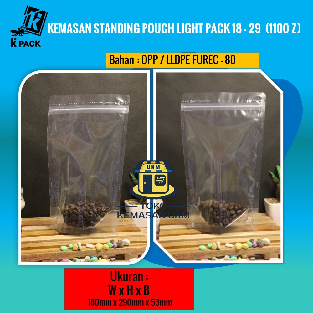 Jual KEMASANG STANDING POUCH LIGHT PACK 1829 (1100 Z) | Shopee Indonesia