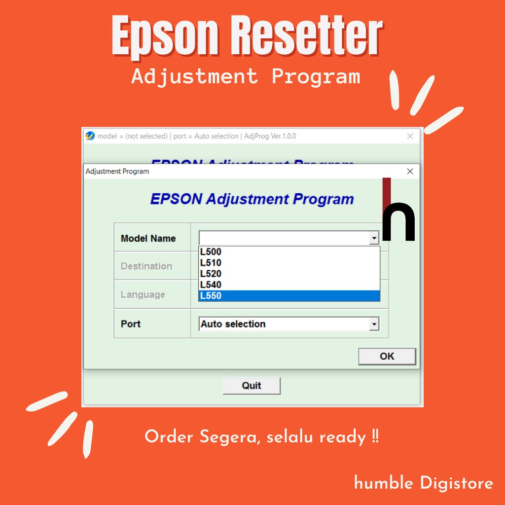 Jual Epson L500 L510 L520 L540 L550 Program Resetter / Waste Ink Pad ...