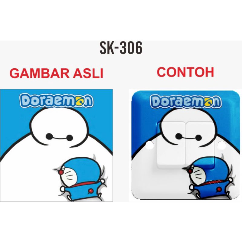 Jual Sticker Colokan Listrik / Stiker Saklar Lampu Karakter Kucing Biru ...