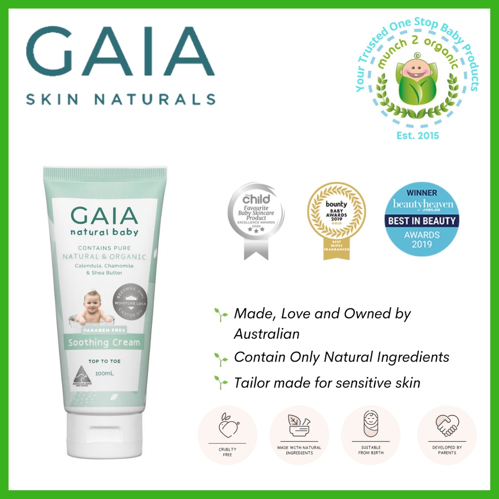 Jual Gaia Natural Baby Skin Soothing Cream 100mL | Shopee Indonesia
