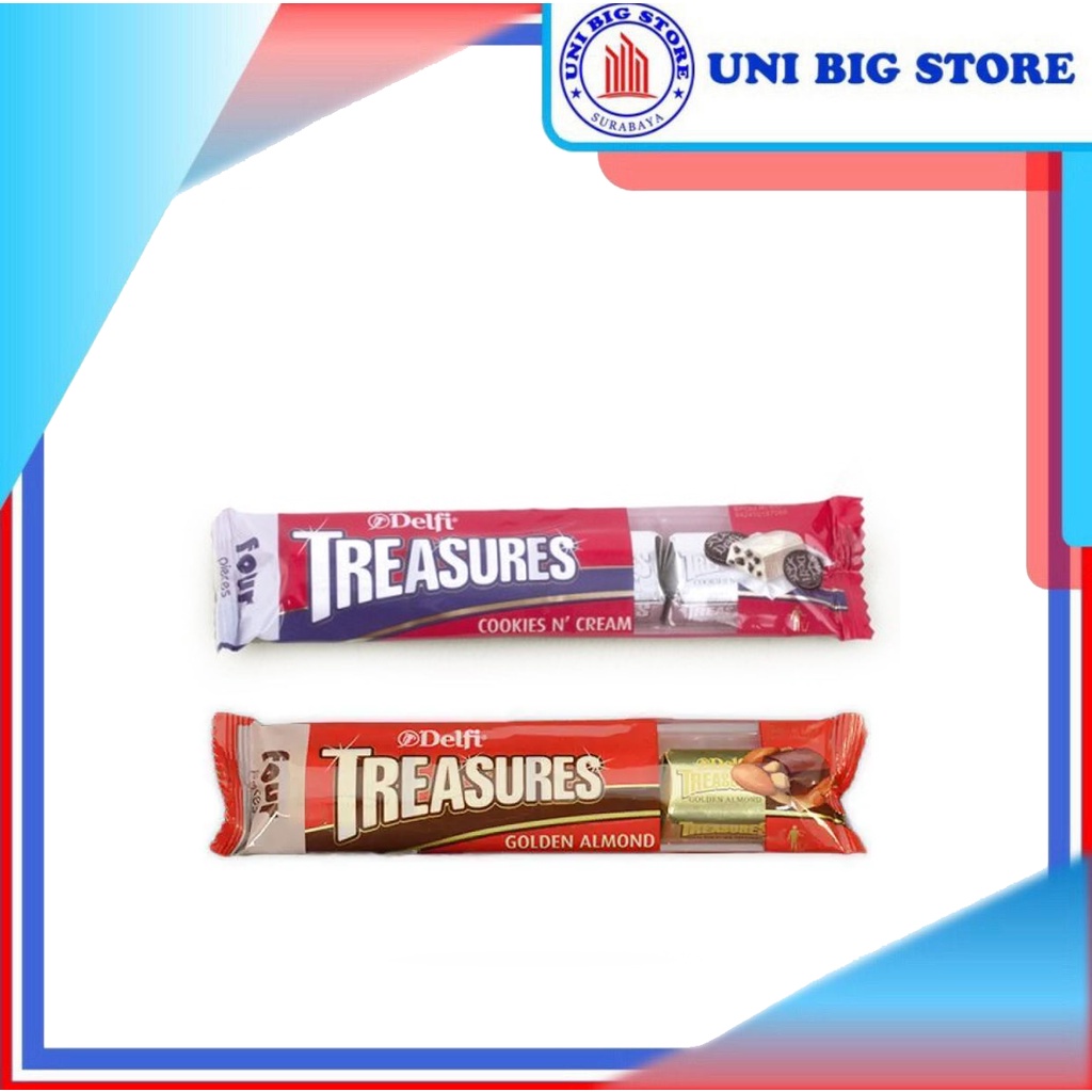 Jual Delfi Treasures Treasure Coklat Cookies & Cream - Golden Almond 36 gr | Shopee Indonesia