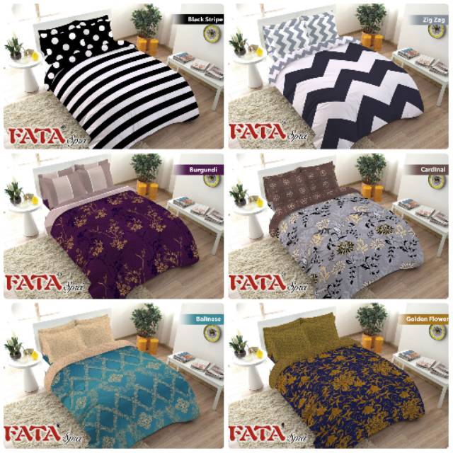 Jual FATA Bed Cover set Minimalis Ukuran King 180x200 / Queen 160x200 ...
