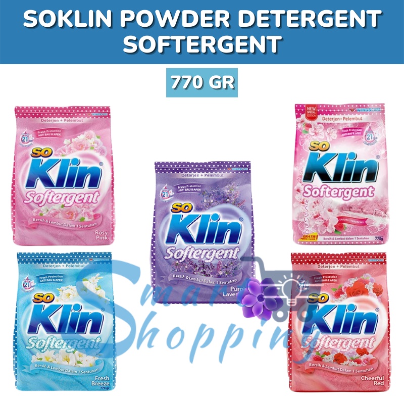 Jual SOKLIN POWDER DETERGENT SOFTERGENT 770 GR / DETERGENT BUBUK ...