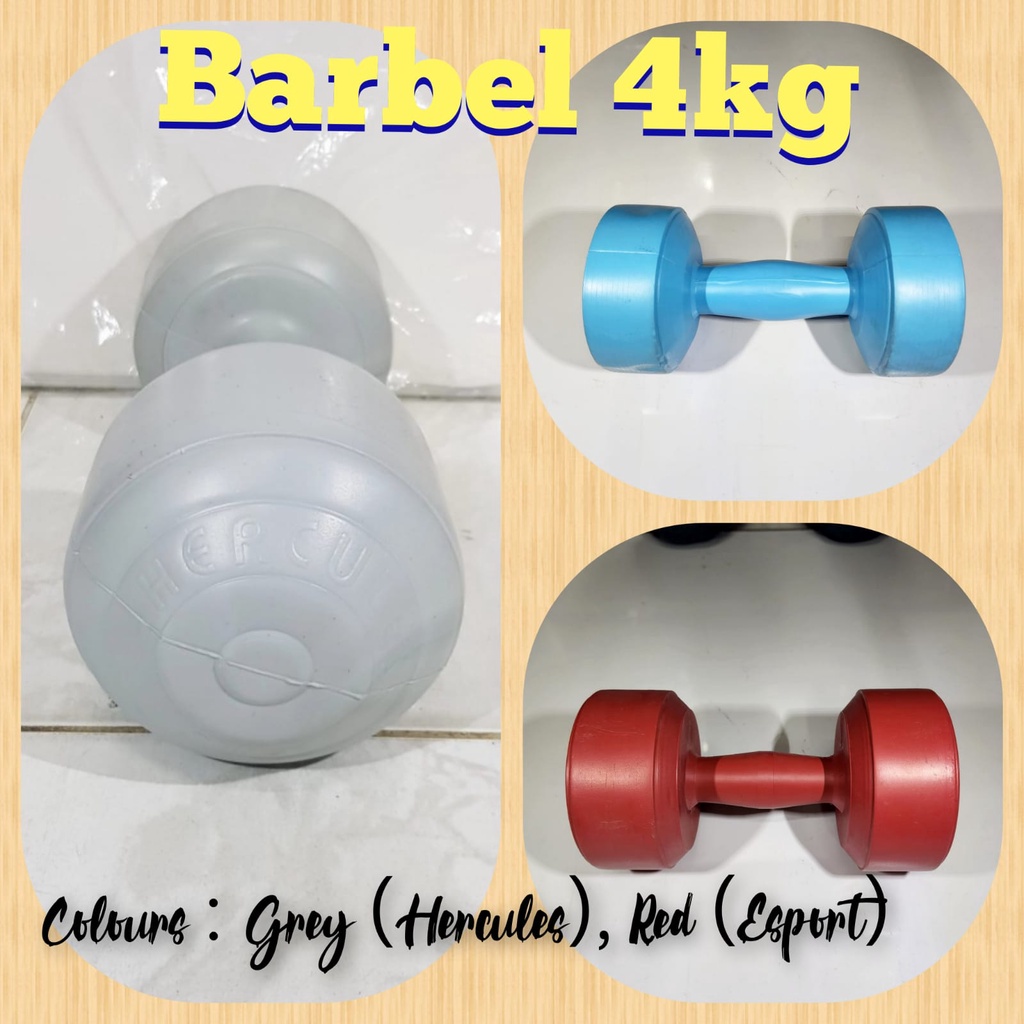 Jual Barbel Plastic Warna 4kg Hercules Esports / Dumbel / Dumbel ...