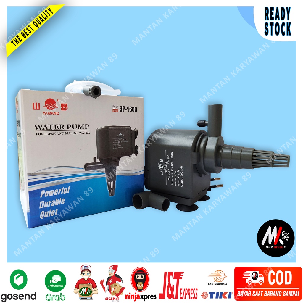 Jual Pompa Air Aquarium Celup Yamano SP 1600 Tanpa Kuras Akuarium Power ...