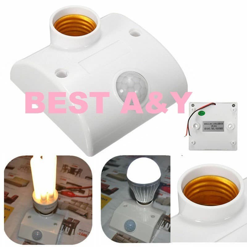 Jual Fitting Fiting Lampu Otomatis Sensor Gerak E27 Infrared PIR Sensor ...