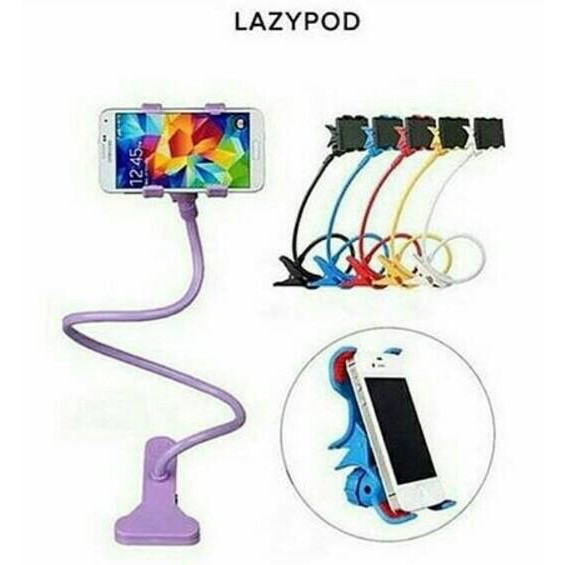 Jual Lazypod / Lazy Pod Hp Holder Plastik Penyangga Tempel HP JEPIT 4 ...