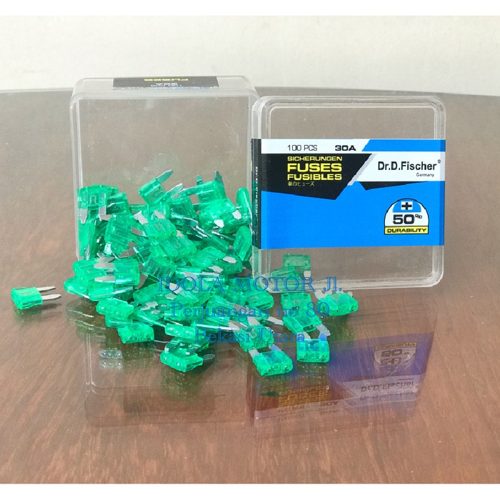 Jual Sikring blade fuse mini 30A hijau merk Dr.D.Fischer germany ...