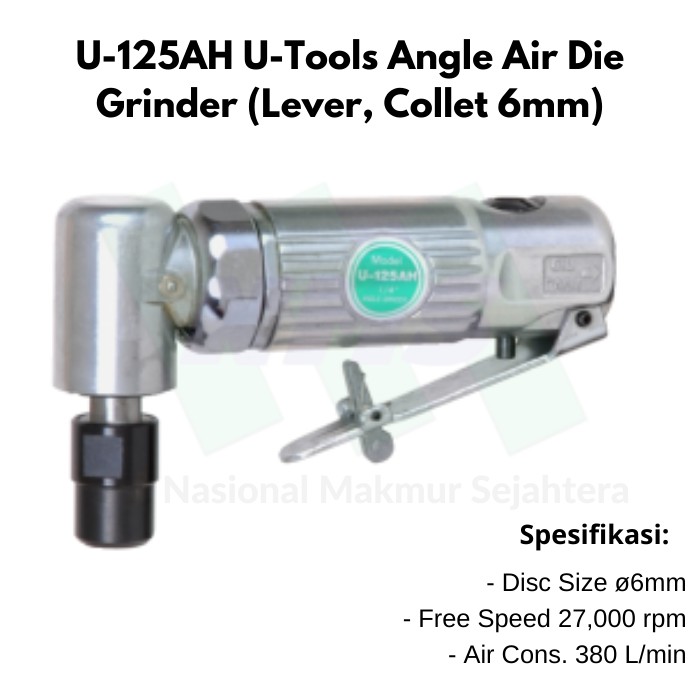 Jual Mesin Gerinda Angin Air Die Grinder Angle (Lever, Collet 6mm) U ...