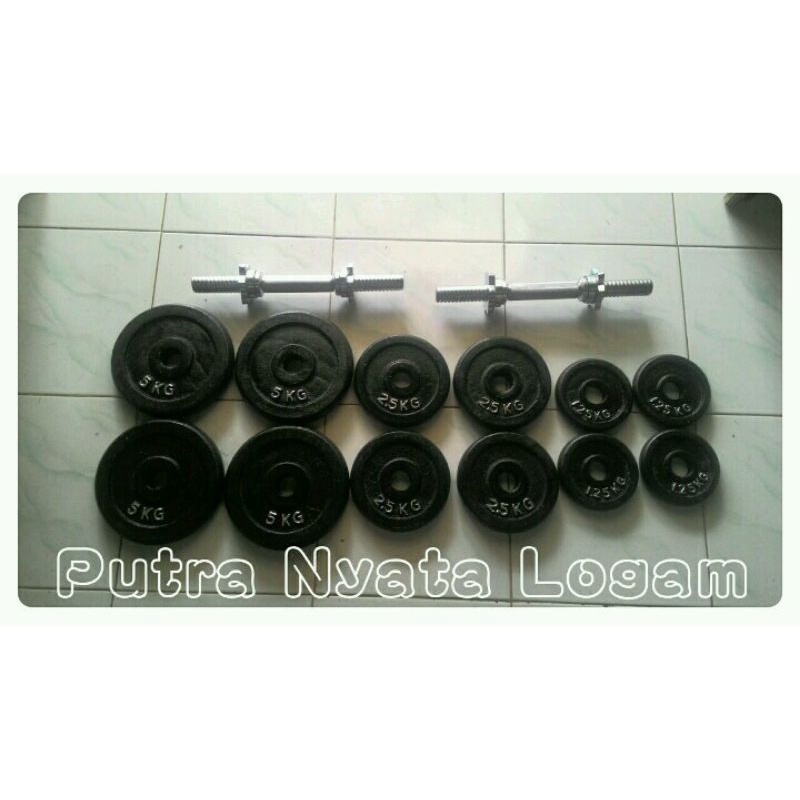 Jual Paket Sepasang 20kg Dumbell Barbell Total 40kg | Shopee Indonesia