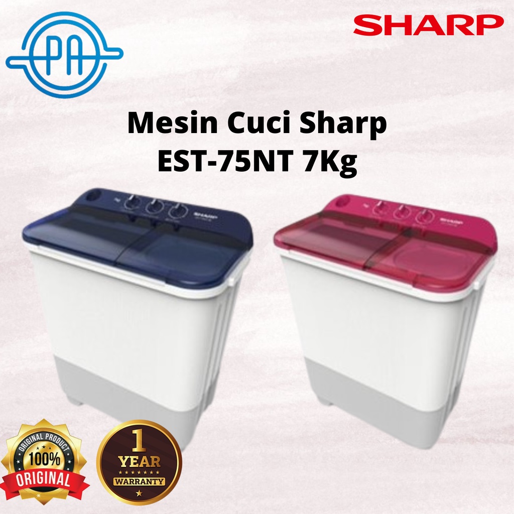 Jual Mesin Cuci 2 Tabung Sharp EST-75NT / EST 75NT 7kg BERGARANSI ...