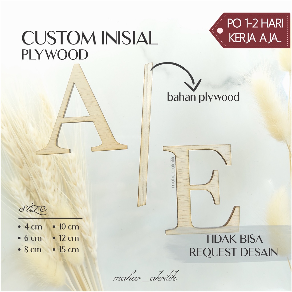 Jual Inisial Nama Custom Plywood Hiasan Mahar Nama Pengantin | Shopee ...