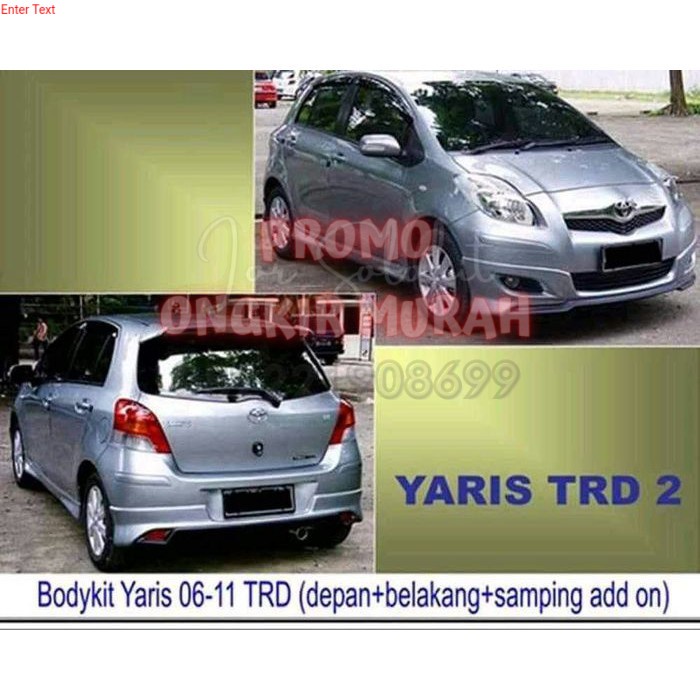 Jual bodykit toyota yaris bakpao BODYKIT yaris trd2 2009 2010 2011 belom cat dan bahan duraflex ...