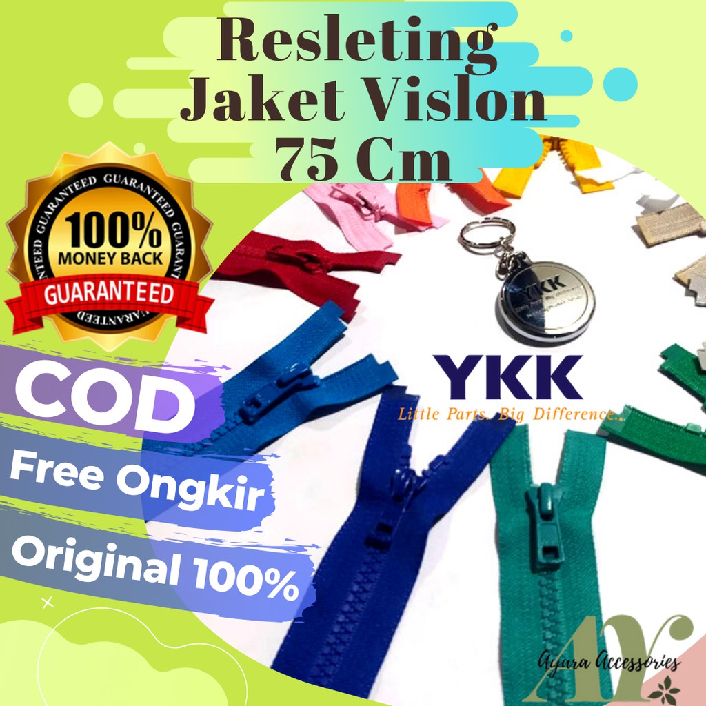 Jual RESLETING ZIPPER SLETING JAKET TAS YKK VISLON NO 5 PANJANG 75 CM | Shopee Indonesia