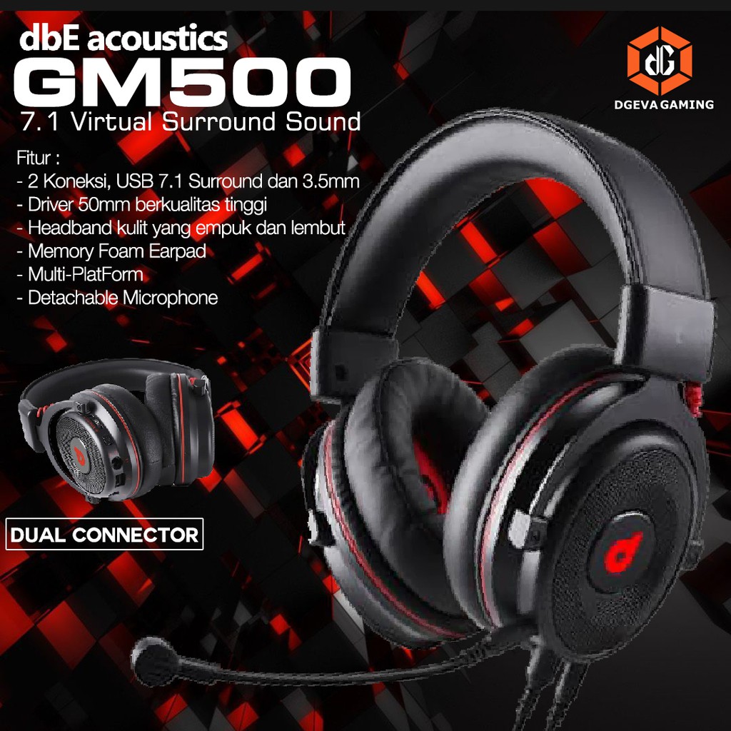 Jual dbE Acoustics GM500 7.1 Surround Sound Headset Gaming | Shopee ...