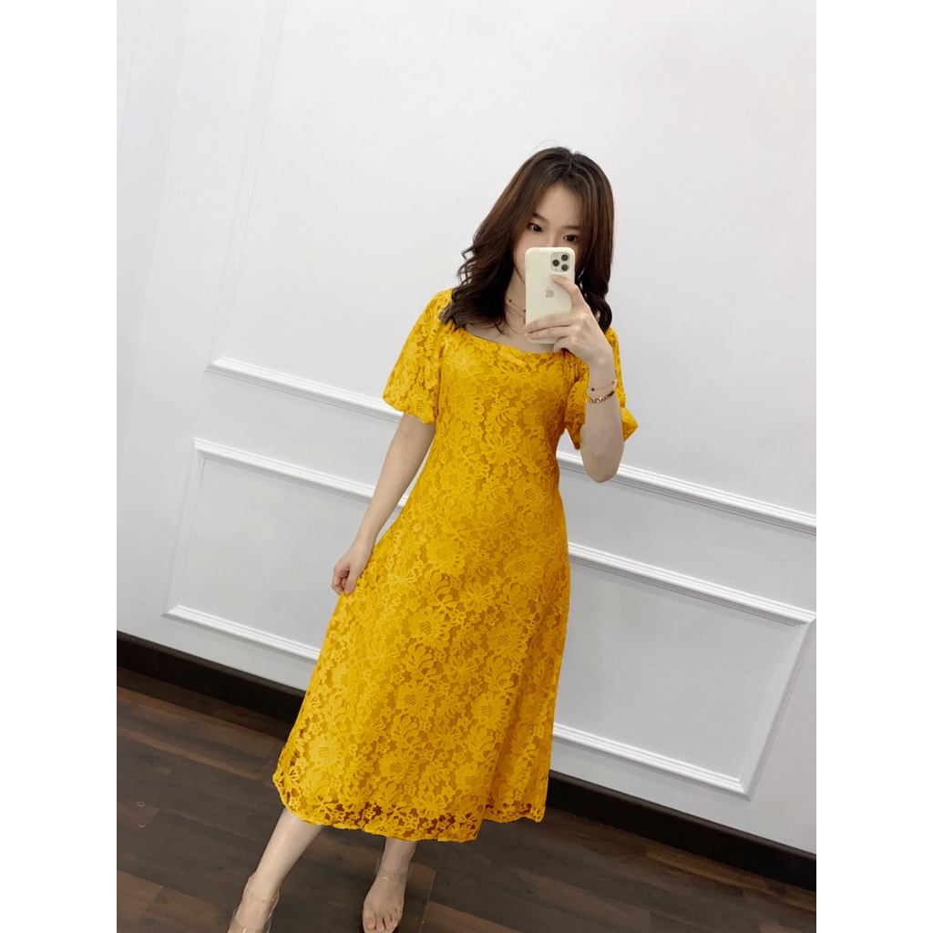 Jual BISA COD - DRESS SCARLET BRUKAT 3 UKURAN / MIDI DRESS BROKAT ...