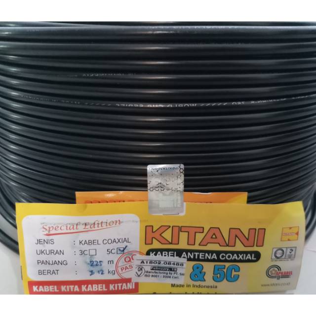 Jual Kabel parabola RG6 KITANI permeter serabut dan kawat tembaga ...