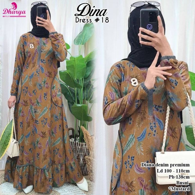 Jual TERMURAH TERIMA DROPSHIP dina dress #18 dharya diana denim tebal ...