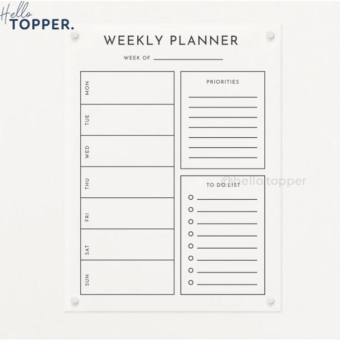 Jual Weekly Planner Daily Planner Akrilik | Wall Planner | Papan Jadwal ...