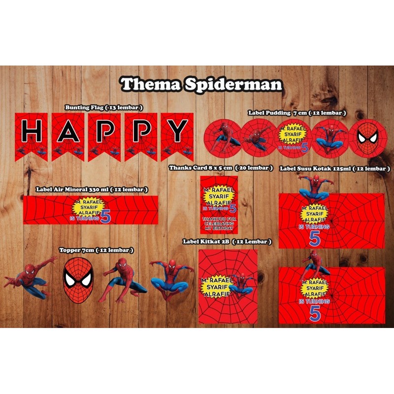 Jual Paket Dessert Table Printable / Label Ulang Tahun Spiderman ...