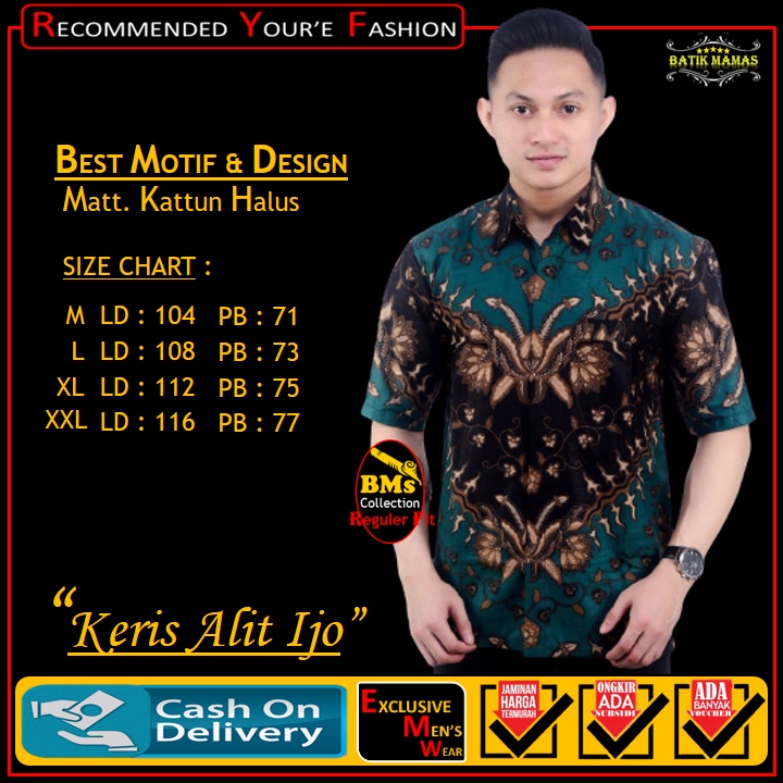 Jual [BISA COD]-KEMEJA BATIK COWOK KEKINIAN BAJU BATIK REMAJA PRIA ...
