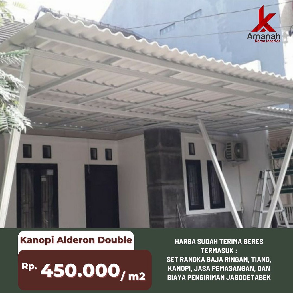 Jual Kanopi Baja Ringan + Atap Alderon Double Layer | Shopee Indonesia