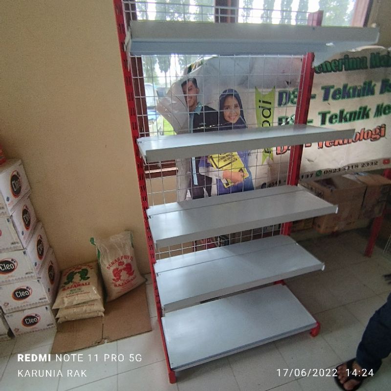 Jual Rak single / rak 1 sisi / Rak gondola Tinggi 180cm 5 SUSUN BEKAS ...