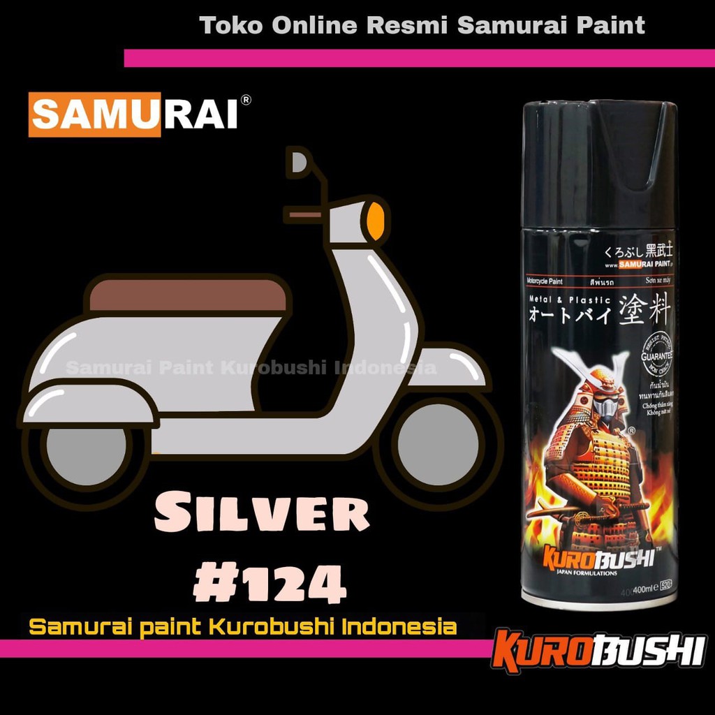 Jual Samurai Paint SILVER 124 Warna Dasar Solid Standar Perak Cat ...