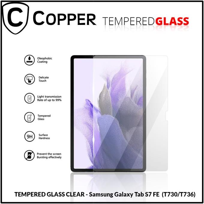 Jual SAMSUNG TAB S7 FE (T730/T736) - COPPER TEMPERED GLASS FULL CLEAR ...