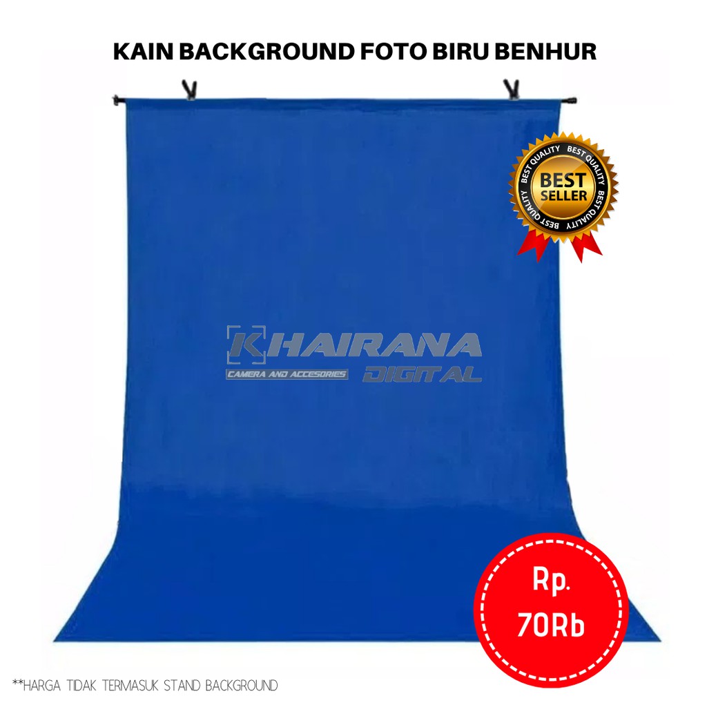 Jual Kain Background Backdrop Latar Layar Foto -Biru Benhur- 1meter ...