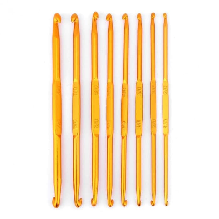 Jual Crochet Hook Hakpen Jarum Rajut Alumunium Double Point Dua Sisi ...
