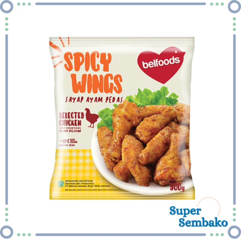 Jual FROZEN FOOD MAKANAN BEKU SPICY CHICKEN WINGS SAYAP AYAM BELFOODS ...