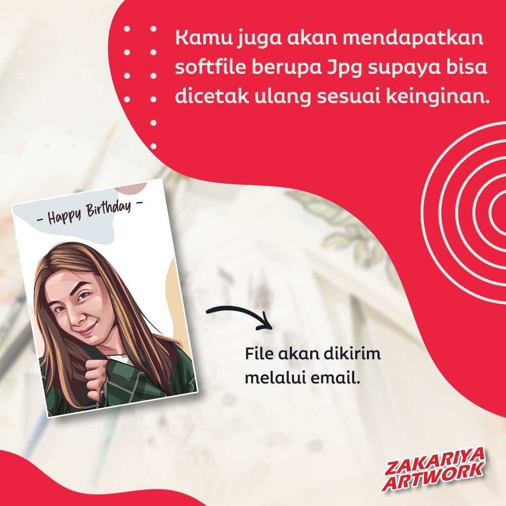 Jual Custom Vektor Ilustrasi Wajah 5R | Kado ULANGTAHUN Wisuda Wedding ...