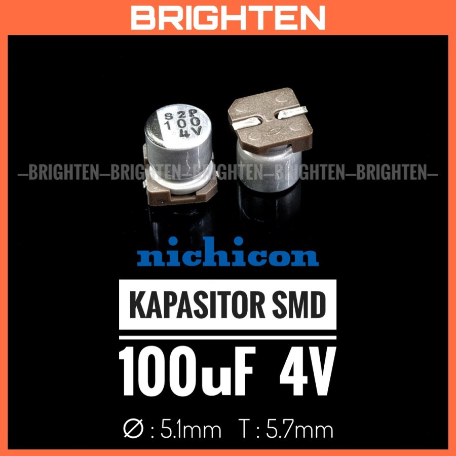 Jual NICHICON Kapasitor solid SMD 100uF 4V DC JAPAN | Shopee Indonesia
